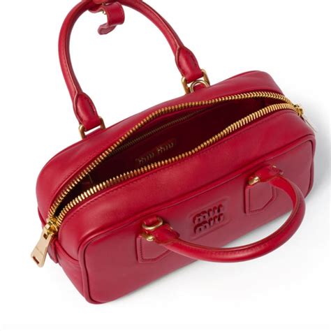 Miu Miu Arcadie Leather Tote Bag In Red Radpresent