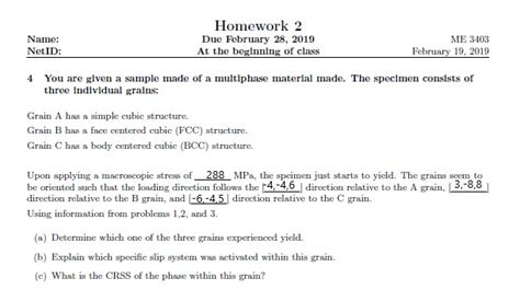 Name NetID Homework 2 Due February 28 2019 At The Chegg Com