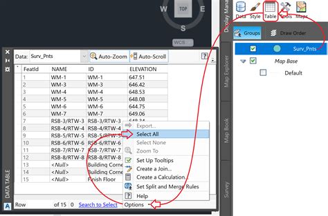 solved how to extract properties from map 3d to excel autodesk