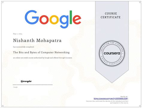 Completed The Bits And Bytes Of Computer Networking Nishanth