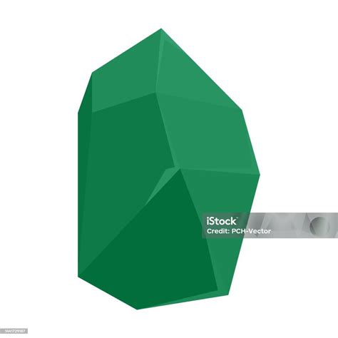 자연 원시 에메랄드 너겟 평면 벡터 그림입니다 흰색으로 분리된 철 흑연 현무암 무연탄 탄소 또는 숯 더미 0명에 대한 스톡 벡터 아트 및 기타 이미지 Istock