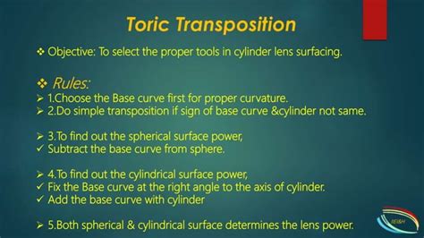 Simple And Toric Transposition Pptx Eye And Vision Conditions