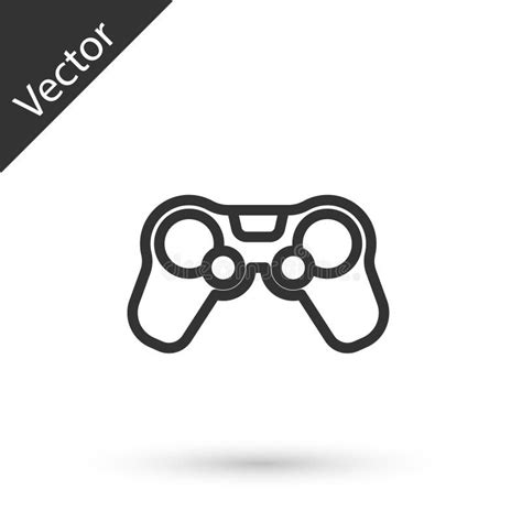 Grey Line Gamepad Icon Isolated On White Background Game Controller Stock Vector Illustration