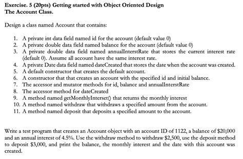 Solved Exercise 5 20pts Getting Started With Object