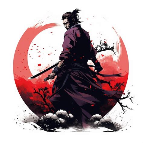 사무라이 무사 무사 일본 벡터 일러스트 삽화 그림 문화 카타나 카타나 일본 미술 아시아풍 검 검 전통 전통 프리미엄 벡터