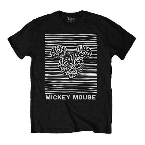 เสื้อยืด พิมพ์ลาย Ickey Mouse Unknown Pleasures สีดํา สไตล์เรโทร