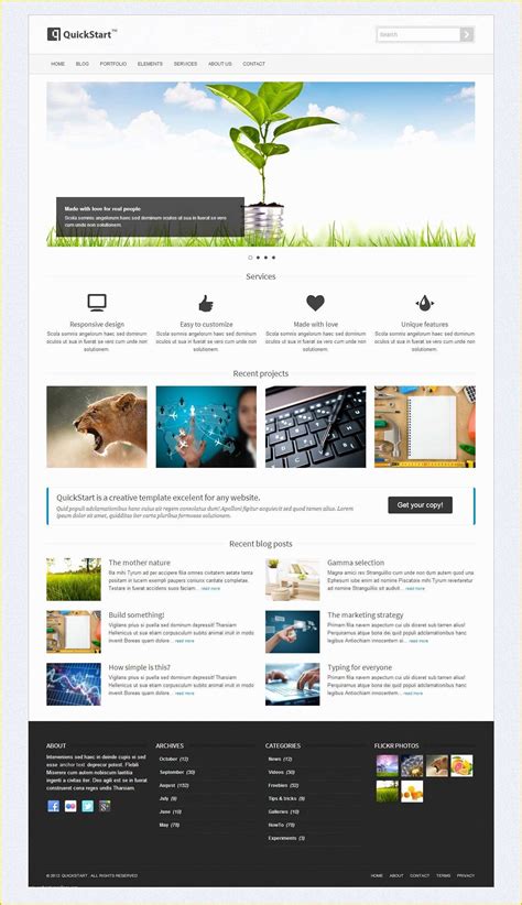 Marketplace Website Template Free Of Quickstart Responsive Template