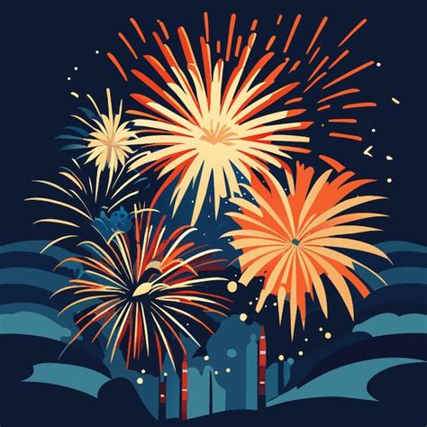 Premium Vector Fireworks Vector Illustration Flat