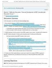Module Reflection Discussion Personal Development Of EBP Competencies Discussion Group Pdf