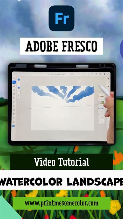 adobe fresco easy watercolor landscape tutorial textur