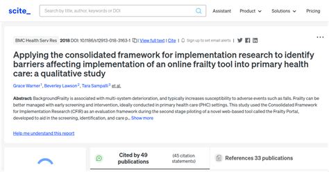 Applying The Consolidated Framework For Implementation Research To Identify Barriers Affecting