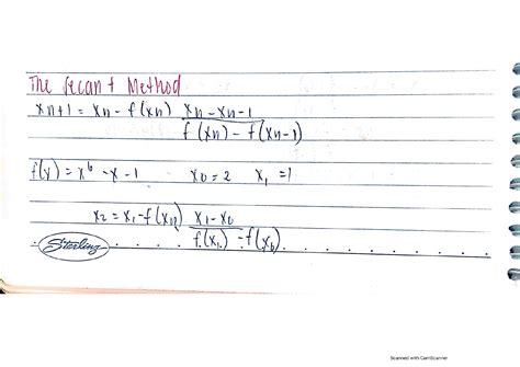 SOLUTION Rootfinding Secant Method Studypool