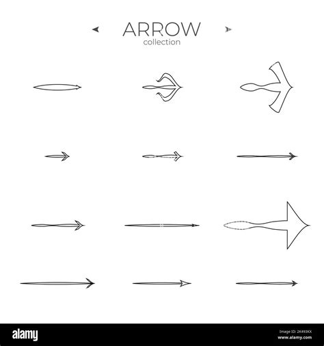 Line Arrow Icon Set Outline Symbol Collection Thin Line Style To Use In Web And Mobile Ui