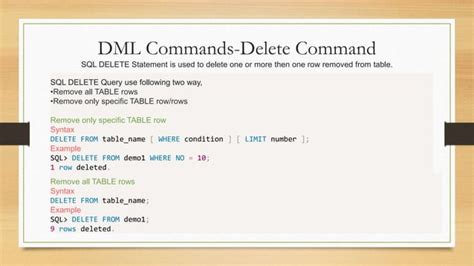Sql Dml And Ddl Commands Pptx