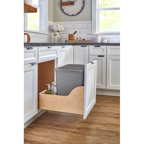 REV A SHELF INC Double Quart Bottom Mount Waste Container Maple Rev A Shelf WCSC DM