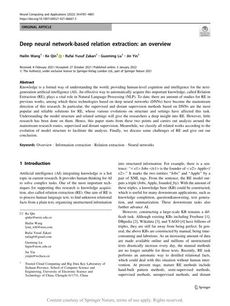 Deep Neural Network Based Relation Extraction An Overview Request Pdf