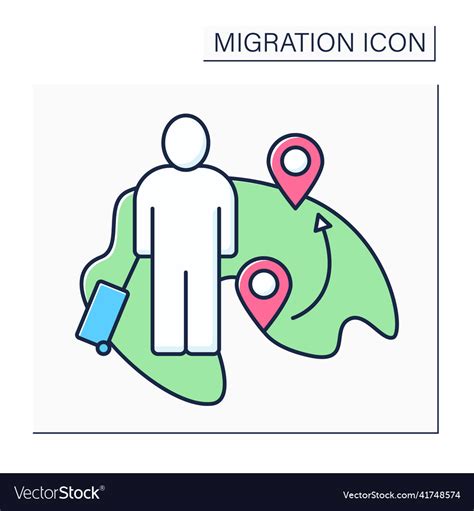 Internal Migration Color Icon Royalty Free Vector Image
