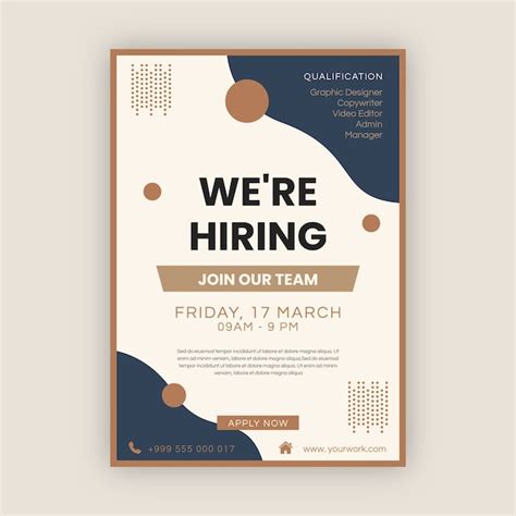 Free Vector Hiring Poster Design Template