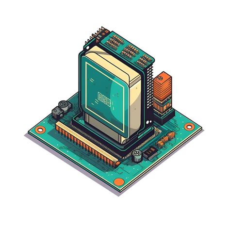 Premium Ai Image Computer Microprocessor Isolated On White Background 3d Isometric Illustration