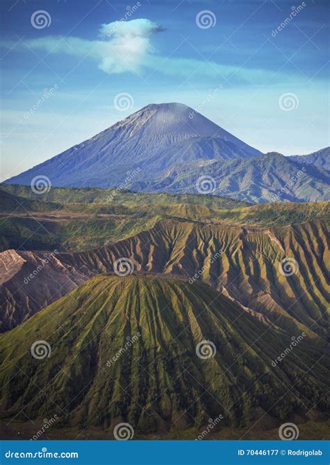 Mount Semeru Volcano In Java Indonesia Stock Image Image Of Misty