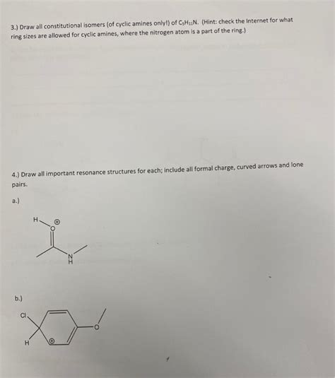 Solved 3 Draw All Constitutional Isomers Of Cyclic Amines
