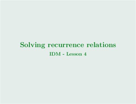4 Recurrences Pdf