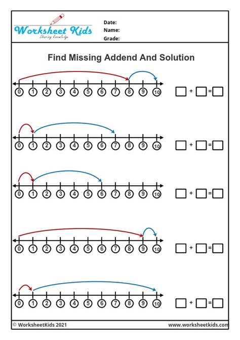 Number Line Addition Worksheets For Grade 1 Free Printable PDF Worksheets Library