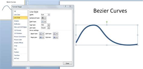 การวาดเส้นโค้ง Bezier ใน Powerpoint 2010