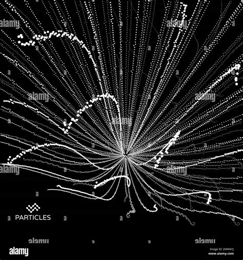 Abstract Science Or Technology Background Array With Dynamic Particles Vector Illustration