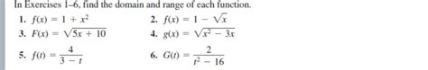 Solved In Exercises 1 6 ﻿find The Domain And Range Of Each