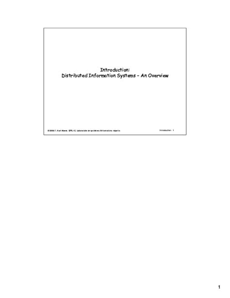 Pdf Distributed Information System