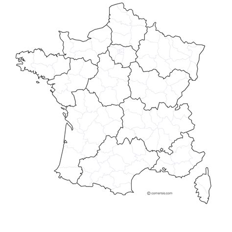 Découvrez Les Cartes Vierges Des Régions De France à Imprimer Pour Vos
