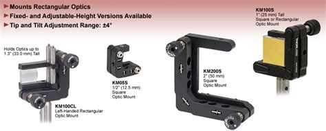 Kinematic Rectangular Optic Mounts
