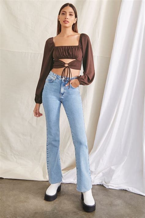 Lace Up Peasant Crop Top Ad Ad Top Crop Peasant Lace