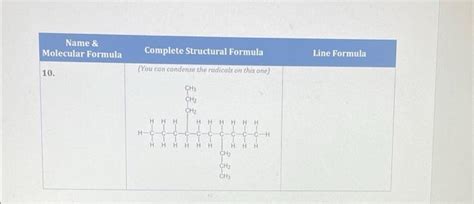 Solved Name And Molecular Formula 6 7 8 Complete Structural