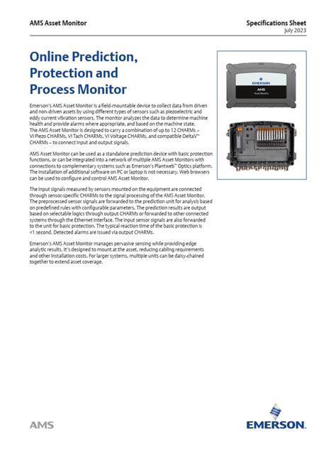 Specification Sheet Ams Asset Monitor Ams En 7630572 Pdf Power Supply Sensor