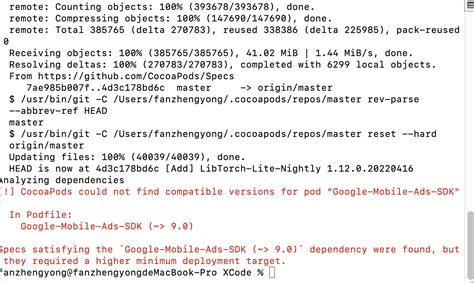 I Can Not Generate Xcworkspace File GoogleMobileAds V Issue Googleads Googleads