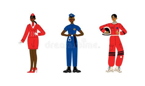 Woman Engaged In Different Profession As Gender Or Sexual Equality Vector Set Stock Vector