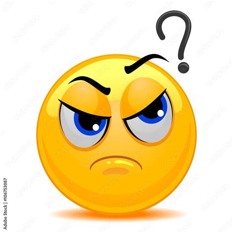 Vector Illustration Of Smiley Emoticon Confused Face Stock Vector
