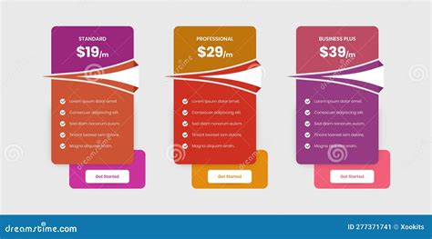 Simple Pricing Comparison Table With Checklist On Paper Fold Banner Cartoon Vector