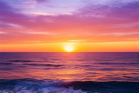 구름 아래 바다 위에 화려한 일몰 아름다운 노을 물들인 구름과 하늘 배경 소재 간단한 색상 고화질 사진 사진 하늘 배경 일러스트 및 사진 무료 다운로드 Pngtree