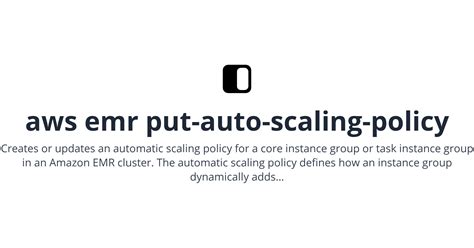 Aws Emr Put Auto Scaling Policy Fig
