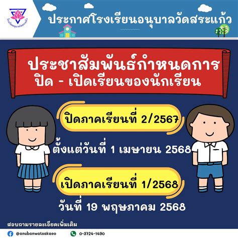 ประกาศโรงเรียนอนุบาลวัดสระแก้ว โรงเรียนอนุบาลวัดสระแก้ว Facebook