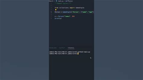 Python 3 One Liner Classes With Namedtuples Python3 Coding Programming Youtube