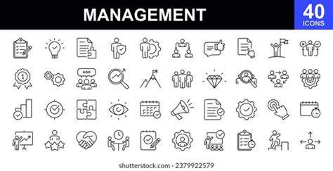 Project Management Set Web Icons Line Stock Vector Royalty Free 2364211711 Shutterstock