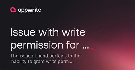 Issue With Write Permission For All Users Threads Appwrite
