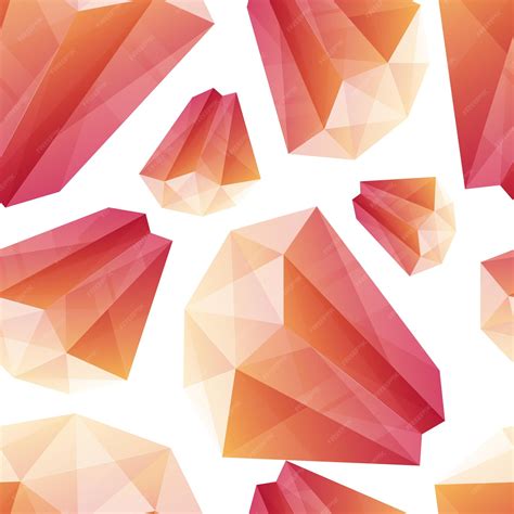 Premium Vector Uncut Shining Ruby Red Gemstone Vector Seamless Cartoon Pattern