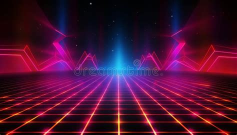 Synthwave Wireframe Net In Retro Futuristic 80s Background 4k Loop