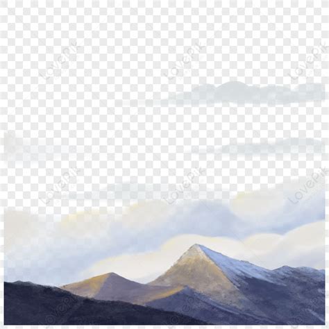 현실적인 산 수채화 구름 일러스트 자연 풍경입니다피크하늘