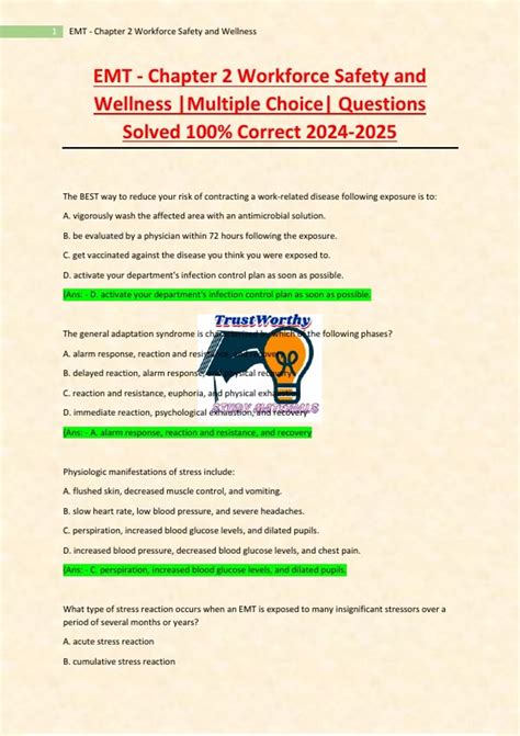 All Inclusive EMT Chapter Tests Questions Solved Correct Stuvia US